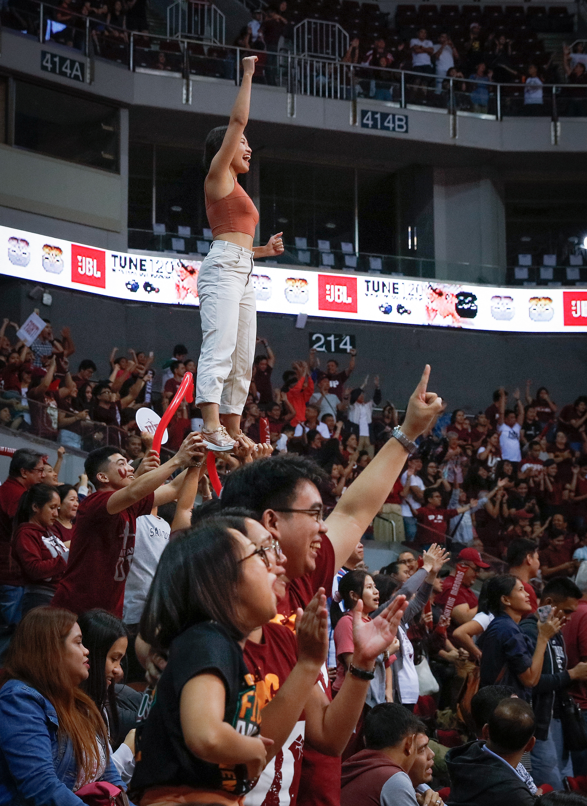 Lifted. The Maroons find all sorts of ways to celebrate the game-tying ...
