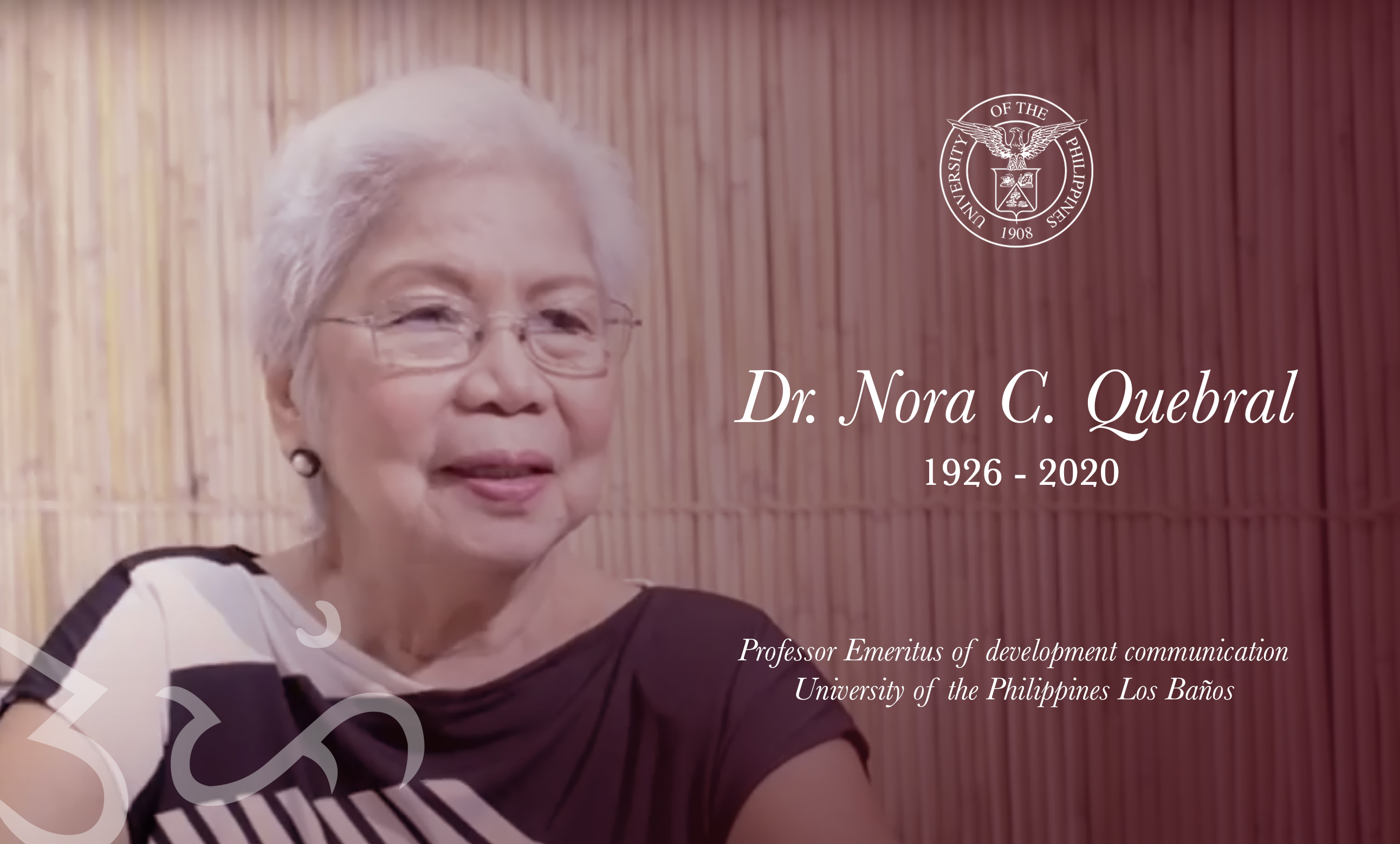 UP President Danilo L. Concepcion pays tribute to the “Mother of DevCom ...
