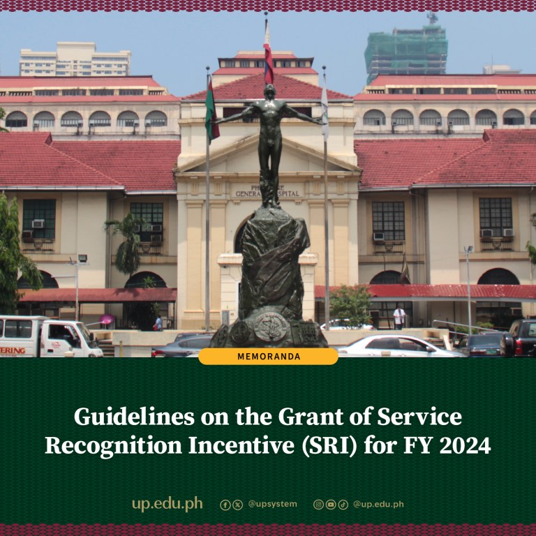 Qualified UP employees receive Service Recognition Incentive (SRI ...